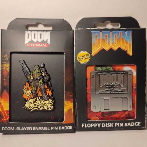 Bethesda | Jewelry | Doom Slayer Floppy Disk Enamel Pins Official ...